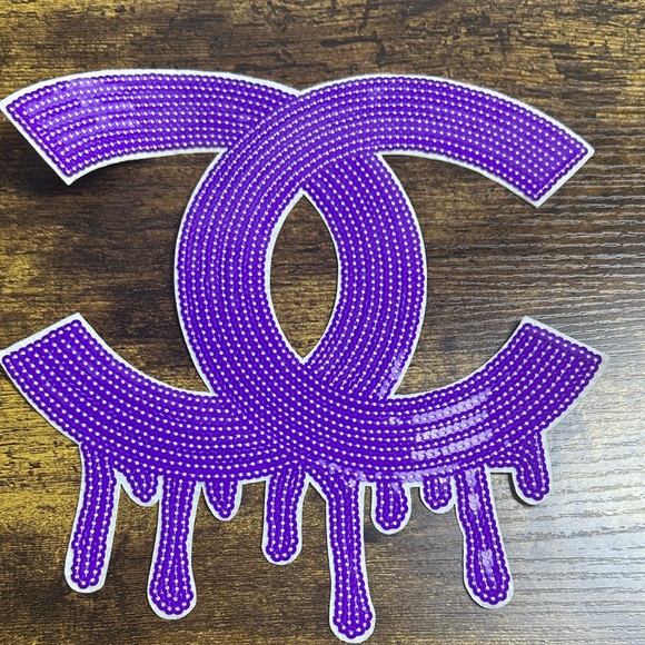CHANEL | Other | Chanel Purple Drip Logo Patch | Poshmark